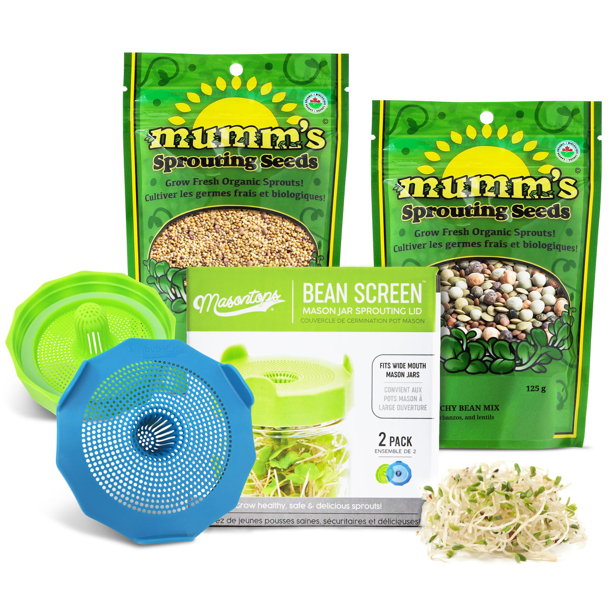 Single Jar Sprouting Kit with Seeds - Masontops.com