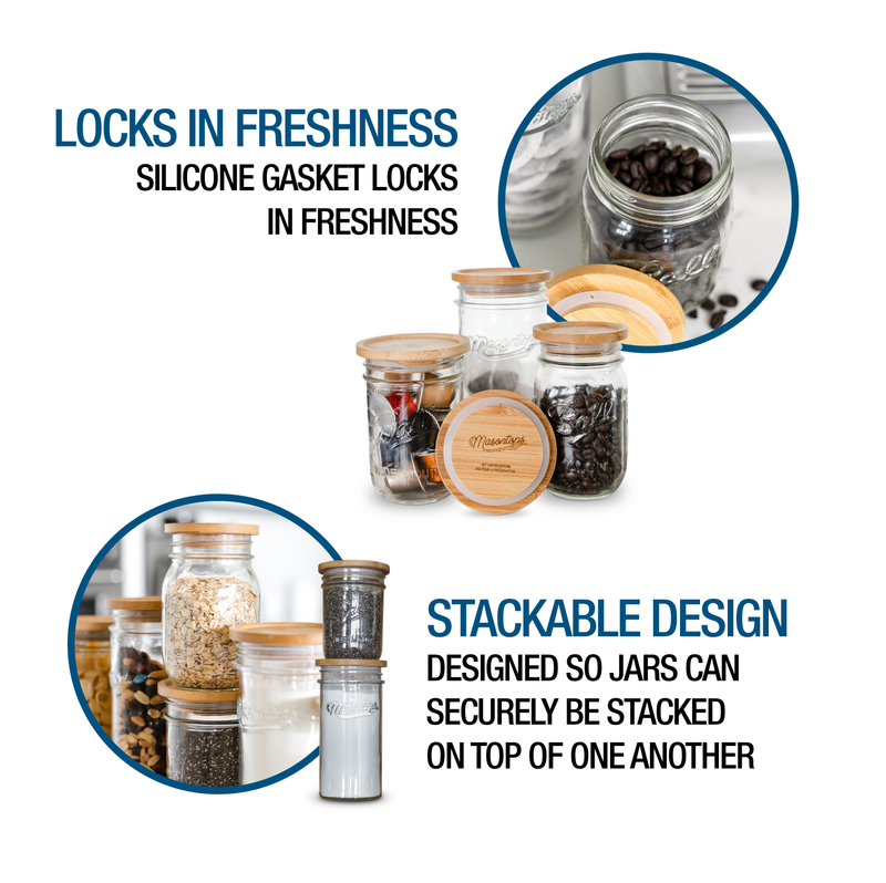 Timber Tops Bamboo Wooden Storage Lids - Masontops.com