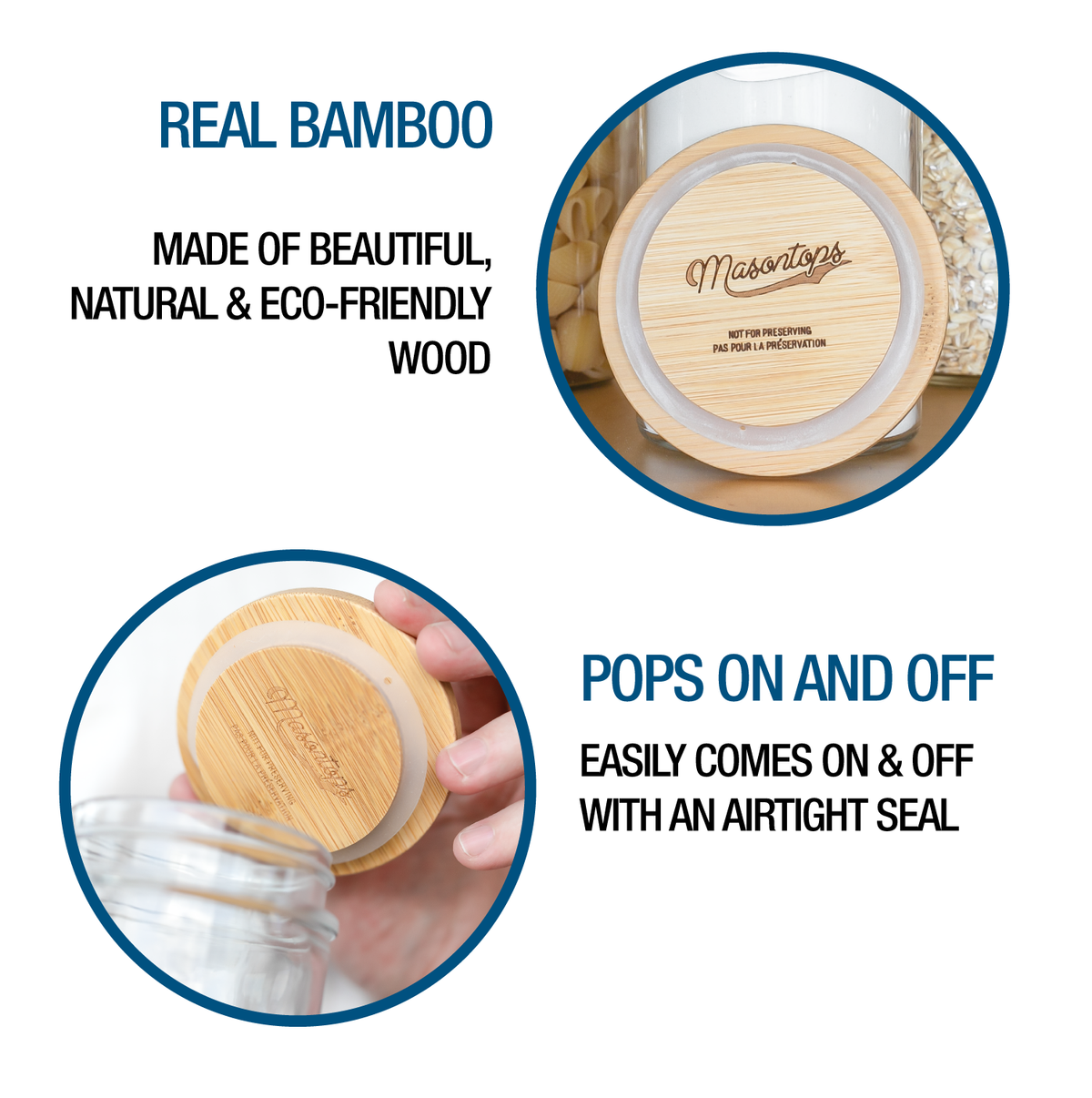 Timber Tops Bamboo Wooden Storage Lids - Masontops.com